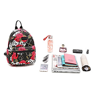 Fvstar Skull Girls Backpack Purse Mini Teens School Satchel Cute Lightweight Women Travel Backpack Casual Outdoor Rucksack Daypack for Halloween Thanksgiving Christmas New Year Birthday Gifts