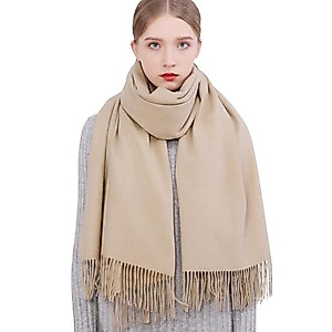 RIIQIICHY Winter Scarf for Women Beige Pashmina Shawls Wraps for Evening Dresses Large Warm Soft Scarves