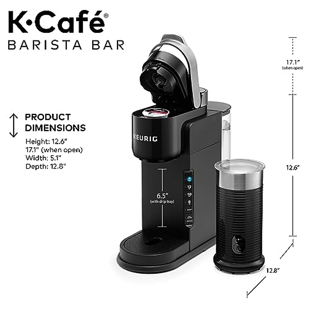 Keurig K-Café Barista Bar Single Serve Coffee Maker and Frother, Black