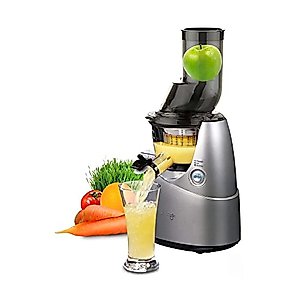 Kuvings Whole Slow Juicer B6000S - Higher Nutrients and Vitamins, BPA-Free Components, Easy to Clean, Ultra Efficient 240W, 60RPMs, Includes Blank Strainer-Silver