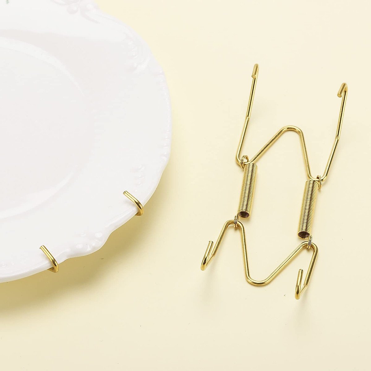 Tbestmax 30 Pcs Plate Hangers for The Wall-6 Size-4 6 8 10 12 14 Inch and 30 Pcs Wall Hooks to Antique Plates and Arts Decor