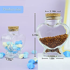 Clear Glass Bottle With Cork Stopper, 50ML Heart Shapes Bud Vases Jars, 3.15 X 2.5 X 1.6inch Mini Message Wish Bottle 1 Piece (Love Bottle)