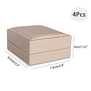 Sdoot Necklace Pendant Box, 4 Pack PU Leather Jewelry Box, Gold Gift Boxes, Earring Storage Case for Proposal, Engagement, Wedding