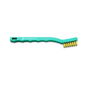 Key Surgical B-2100 Toothbrush-Style Cleaning Brush, Brass Bristles, 7" (Pack of 3)