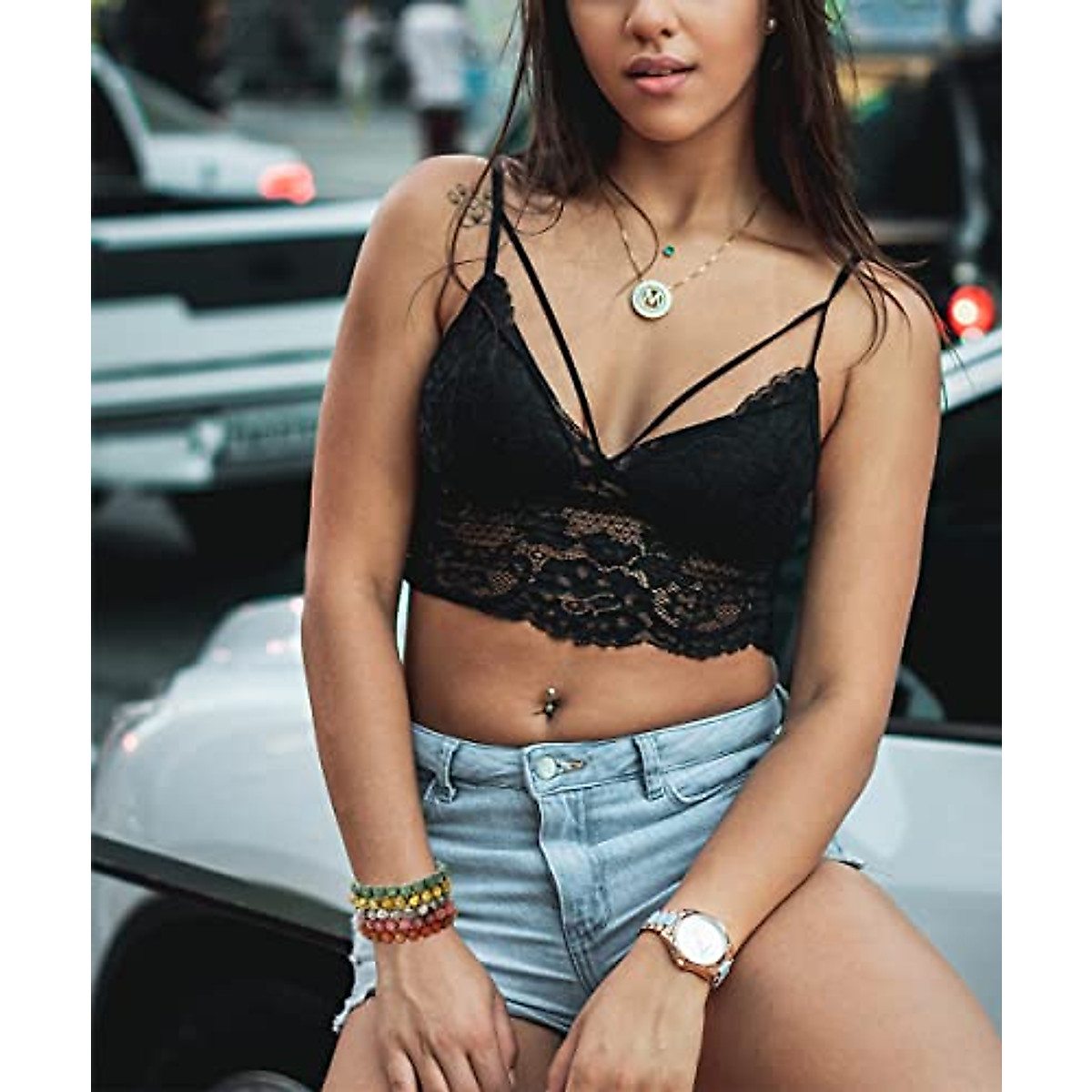 BOMAIL 5PCS 8mm Semi-Precious Gemstone Bracelet for Women Men Reiki Healing Crystal Beaded Bracelets Stretch Round Beaded Bracelet Unisex Jewelry Gifts