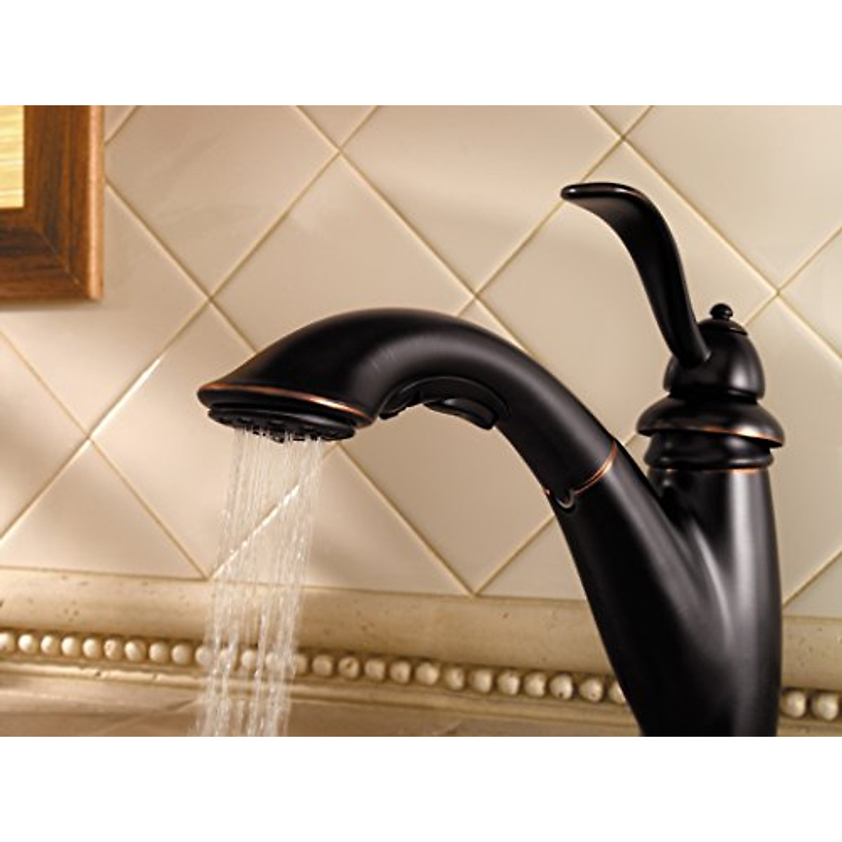 Pfister LG5327YY Marielle 1-Handle Pull-Out Kitchen Faucet in Tuscan Bronze, Water-Efficient Model