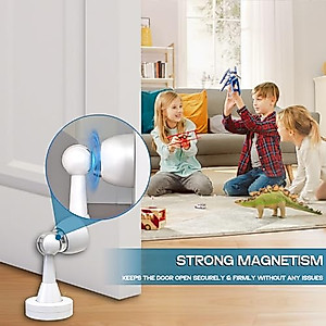 Magnetic Door Stop - 2 Packs Door Stoppers, Stainless Steel Doorstop for Floor & Wall, Drilling Mounting