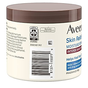Aveeno Skin Relief Intense Moisture Repair Body Cream with Triple Oat & Shea Butter Formula, Helps Relieve & Restore Extra-Dry Skin with Long-Lasting Moisture, Fragrance-Free, 11 oz