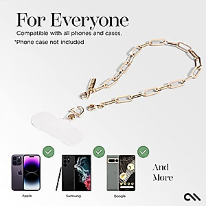 Case-Mate Phone Charm with Gold Metal Chain - Detachable Phone Lanyard, Hands-Free Wrist Strap, Adjustable Phone Strap Grip, Accessory for Women - iPhone 14 Pro Max/ 13 Pro Max/ 12 Pro Max/ 11 - Gold