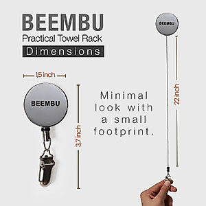 Towel Racks for Bathroom – Retractable and Extendable Towel Holders – 3M Adhesive Stainless Steel Towel Hangers – Wall-Mounted Bathroom and Kitchen Towel Organizers (1)