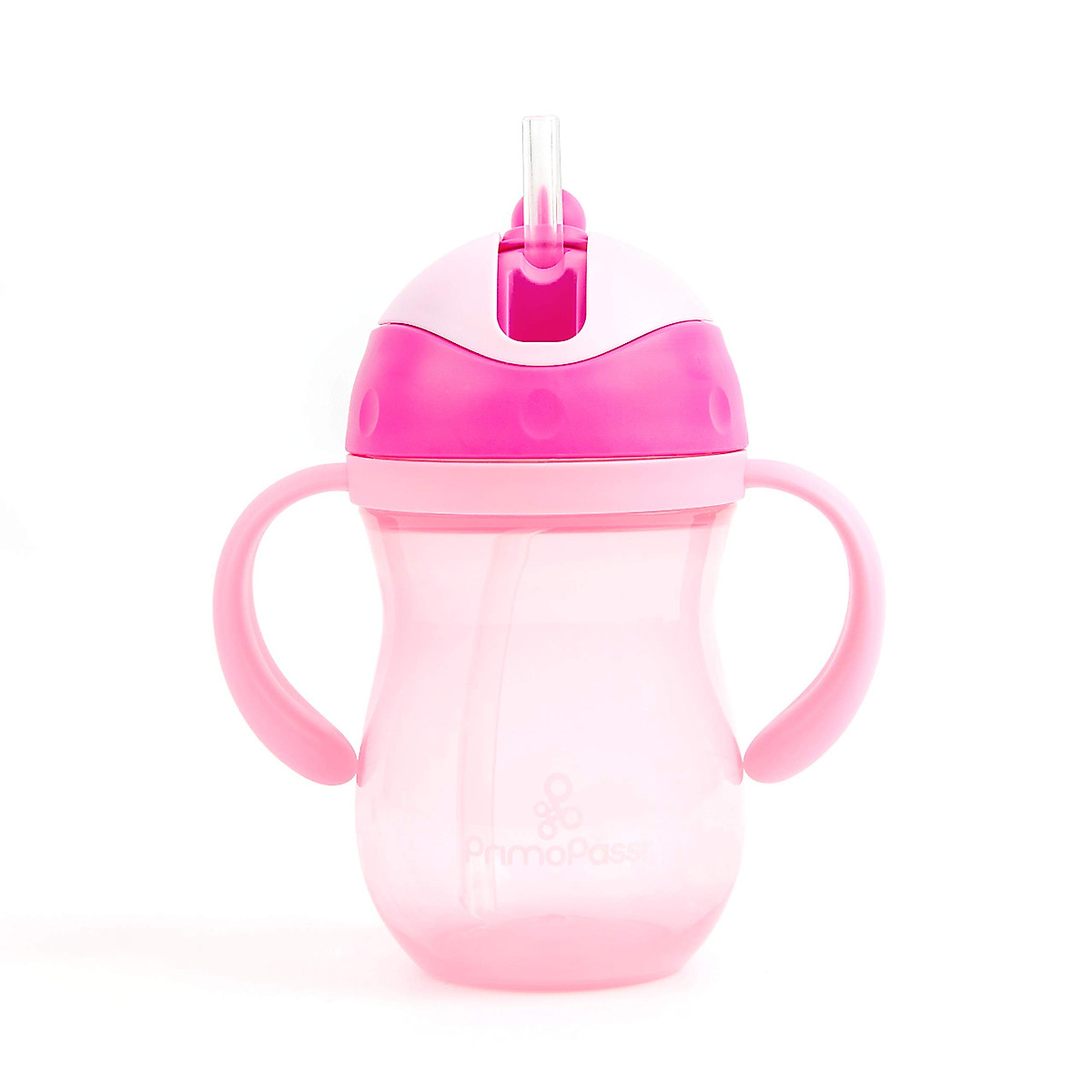 Primo Passi Straw Cup for Kids | Baby Cup with Straw for Baby and Toddler with Double Handle| BPA Free, No Spill Safe Learner Bottle, 9oz/12 Months+ (Pink)