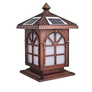 XMFXIAO Solar Home Outdoor Post Lights Villa Garden Patio Lights Park Decoration Lawn Lamp Chinese Style Waterproof Lighting Device Community Landscape Street Lamp