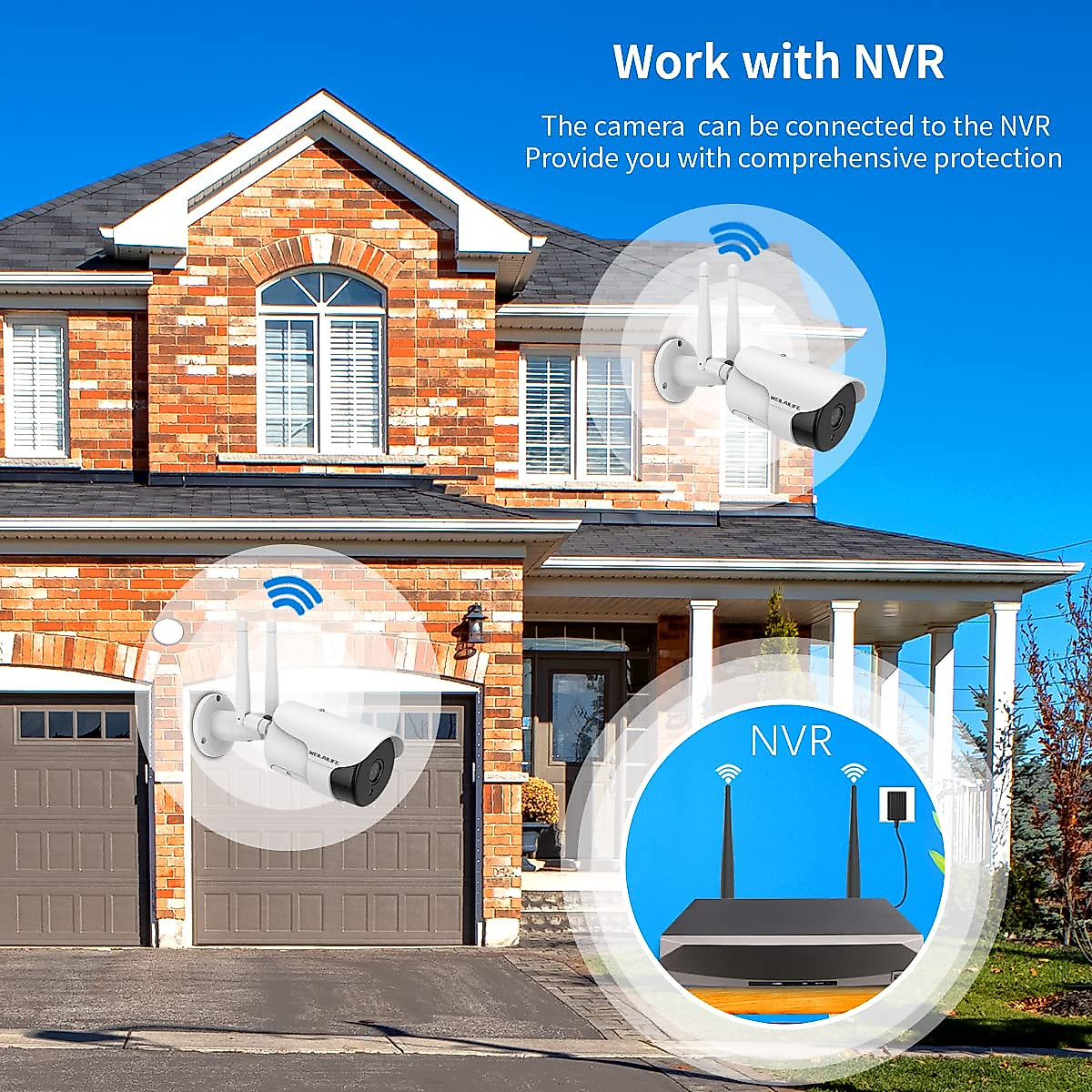 WEILAILIFE (3.0MP & 2-Way Audio)Dual Antennas Security Wireless Camera Outdoor, 2K WiFi Home IP Bullet Exterior Surveillance Camera