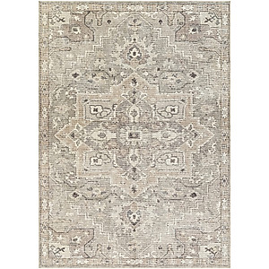 Livabliss x Becki Owens Elle Medallion Area Rug , 7'10" x 10', Light Grey