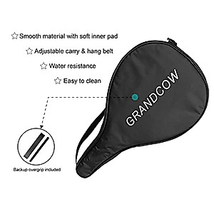 Padel Tennis Racket Racquet Carbon Fiber Power Lite Pop EVA Foam POP Tennis Paddle Paddleball Racket Racquets (2Pcs Black)