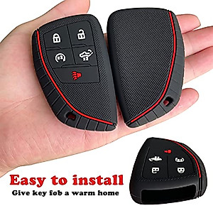 TANDRIVE Key Fob Cover for 2022 2023 Chevy Silverado 1500 GMC Sierra 1500, Silicone, 2-Pack, Black