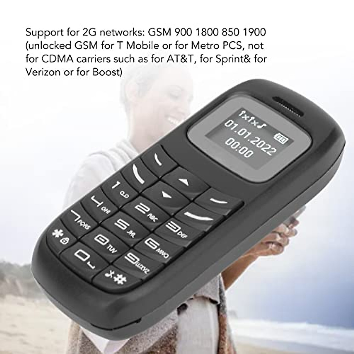 Unlocked Cell Phone, Mini Rugged Cell Phone Dual SIM Card Dual Standby for Pregnant Women for Students to Call (Black)