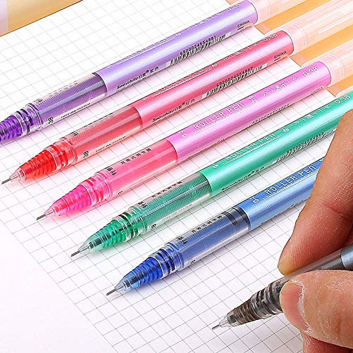 Mifuner 0.38mm 6 Colors Extra Fine Point Pens Liquid Ink Pen Rolling Roller ball Quick-drying Ink for Home Office