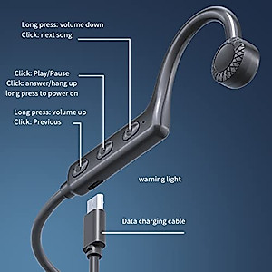 GOB Bone Conduction Headphones Bluetooth, Wireless Earphones Built-in Noise-canceling Mic, Open-Ear Waterproof Sport Headsets for Running Cycling Yoga Hiking Driving Travel (GKS-16B)