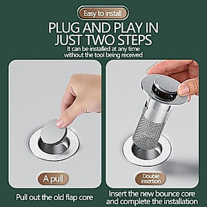 xinchengbo Stainless Steel Floor Drain Filter, 2024 Upgrade Pop up Sink Hair Catcher, Removable Universal Bathroom Sink Strainer, Be Used for Bathroom Laundry Bathtub Kitchen (1Pc)