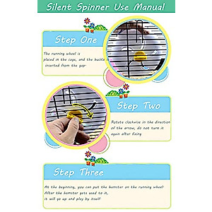 5.5 inch Silent Hamster Exercise Wheels -- Premium PP Material, Quiet Large Spinner Running Wheel for Hamsters Gerbils Mice and Other Small Animals(Blue)