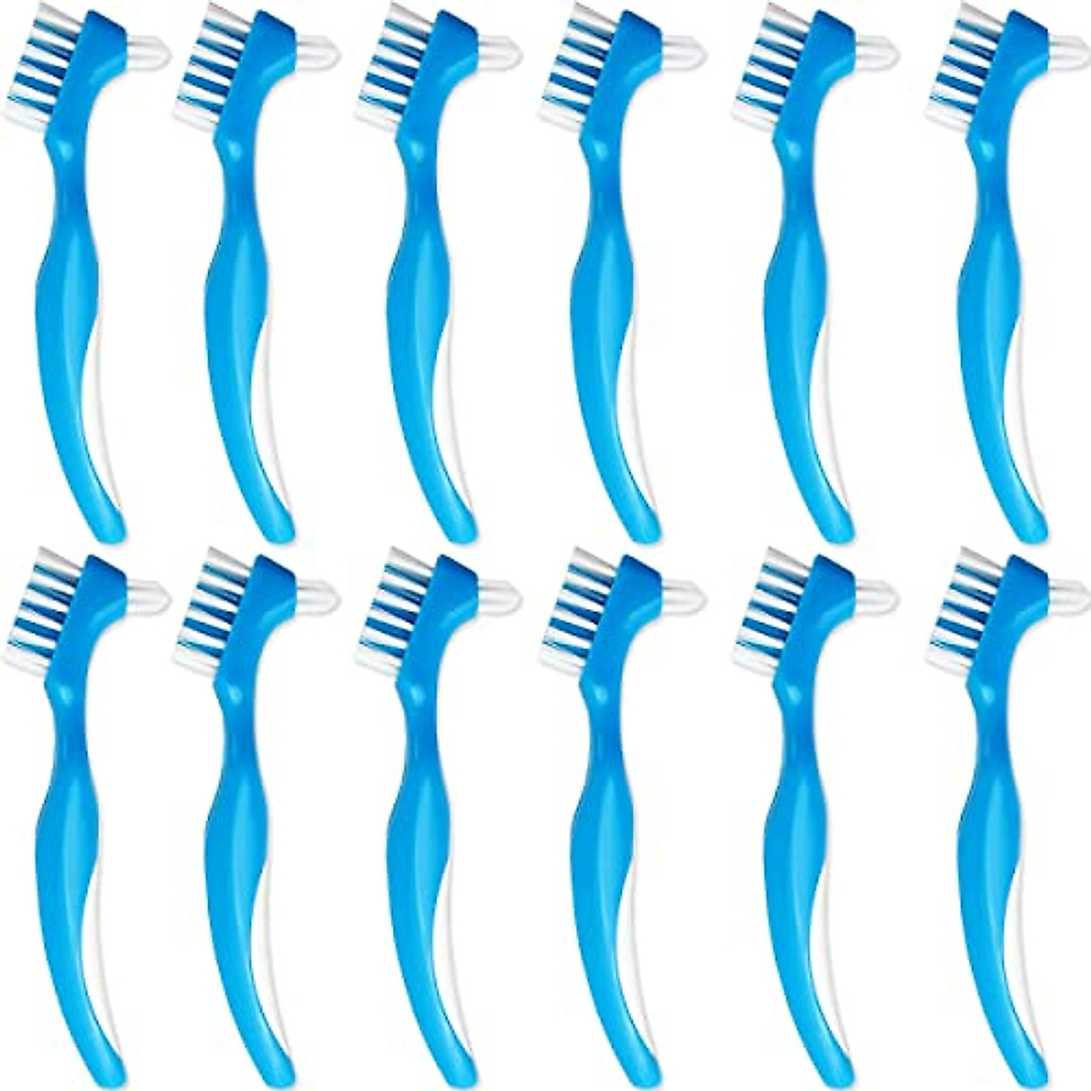 GXXMEI 12PCS Denture Toothbrush Hard/Soft Double Bristle for False Teeth Brush