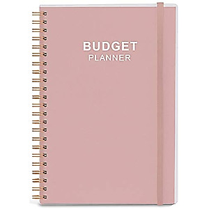 Budget Planner - Monthly Finance Organizer with Expense Tracker Notebook to Manage Your Money Effectively, Undated Finance Planner/Account Book, Start Anytime, 1 Year Use, A5, Rose