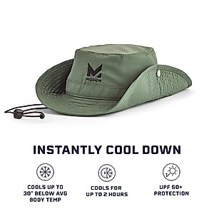 MISSION Cooling UPF Bucket Hat - Unisex Sun Hat for Hiking, Golfing & Fishing - Sweat & Water Activated Technology, Bronze Green