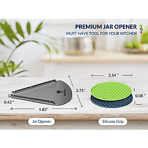 SWANKYCOW - Undercounter Stainless Steel Jar Opener & Bottle Cap Opener for Weak Hands or Seniors -Bonus Jar Opener Gripper Pads included - One Handed Jar Opener Gripper