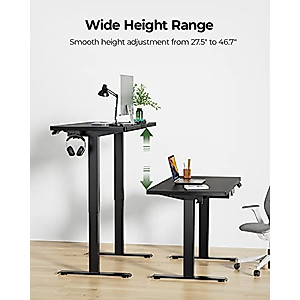 Marsail Electric Height Adjustable Standing Desk with Drawer - 55x24 Inch Ergonomic Workstation for Home Office, Computer and Gaming