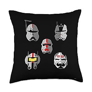 Star Wars The Bad Batch Hunter Tech Wrecker Echo Crosshair Throw Pillow