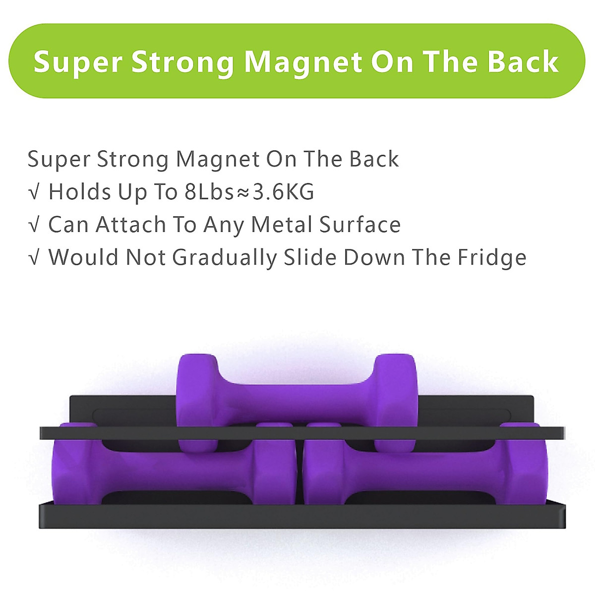 Roysili Spice Rack Magnetic Spice Rack Organizer Durable Magnetic Shelf For Refrigerator For Kitchen Organization And Storage With Hooks 2 Pack (White)