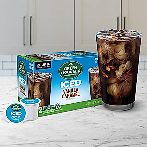 Green Mountain Coffee Roasters ICED Vanilla Caramel, Single Serve Keurig K-Cup Pods, Flavored Iced Coffee, 12 Count(Pack of 6)