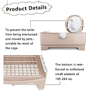 PINVNBY Large Rabbit Litter Box Corner Toilet Box Bigger Pan Pet Potty Trainer with Drawer for Adult Bunny Guinea Pig Chinchilla Ferret Galesaur Hedgehog Small Animals(Brown)