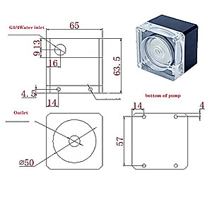 CPU Water Cooler Pump,Pump for PC Water Cooling Systems-Support PWM -800L/H-G1/4 Threaded Hole