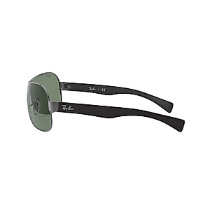 Ray-Ban RB3471 Shield Sunglasses, Gunmetal/Dark Green, 32 mm