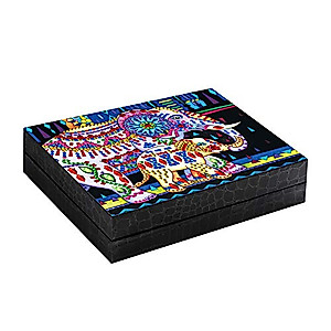 URYY DIY Diamond Painting Jewelry Box Kit,Special Shape Rhinestone PU Leather Rings Necklace Bracelet Organizer Storage Box Gift Case-Elephant