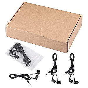 Yoley Bulk Earbuds Headphones 100 Pack, Wholesale Disposable Ear Buds Bulk Earphones for Classroom,School,Kids,Libraries,Museums (Black)