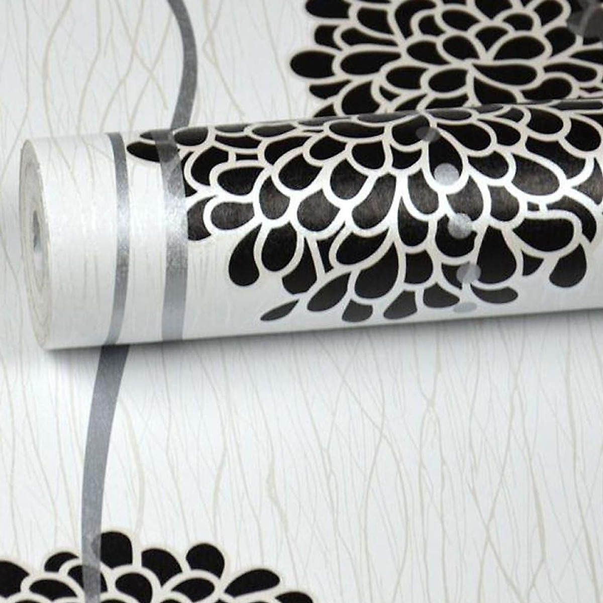 HOYOYO 17.8 x 78 Inches Self-Adhesive Shelf Liner, Self-Adhesive Shelf Liner Dresser Drawer Paper Wall Sticket Home Decoration White Black