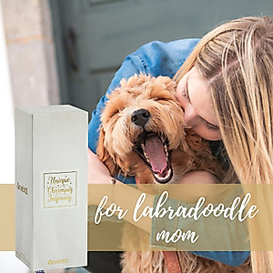 Onebttl Dog Mom Gifts, Dog Lover Gifts for Women, Best Dog Mom Ever, 20 oz Glitter Silver-Gold Insulated Tumbler - Labradoodle Mom