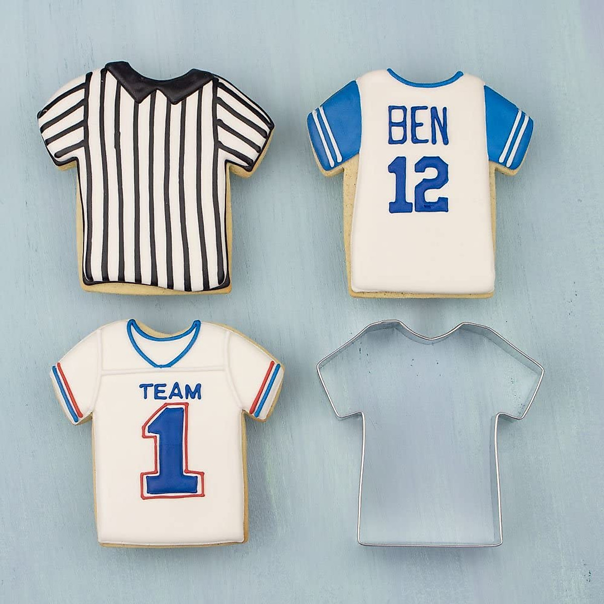 T-Shirt/Jersey Cookie Cutters 2-Pc. Set Made in USA by Ann Clark, 3.75", 4.5"