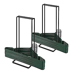 Hanger Organizer Stacker 2 Pack, Hanger Storage Stand Holds Up to 110 Wire Clothes Hangers for Closet Laundry Room, Metal Stand Hanger Holder Rack for Children Adults Clothes Hangers, Black