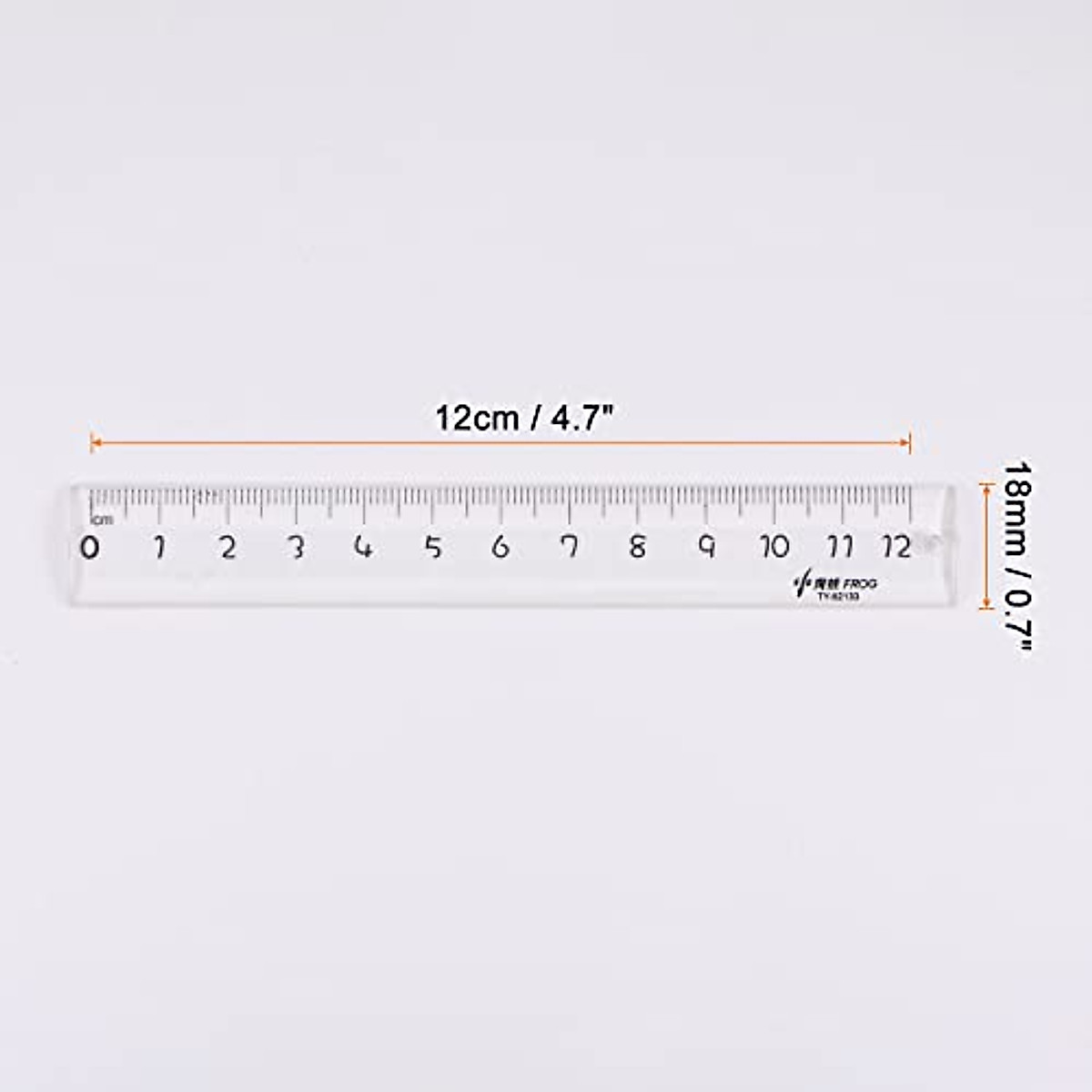 HARFINGTON 2pcs Straight Plastic Ruler 12cm Metric Plastic Clear Measuring Tool for Classrooms Home Office