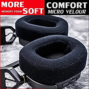 HS80 Ear Pads Compatible with HS80 Headset I Thicker Enhanced Memory Foam - More Soft Comfort Micro Velour by DIMOST