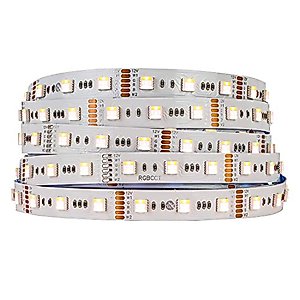 BTF-LIGHTING RGBCCT 5 Colors in 1 LED 5050SMD RGBWW RGB+Dimmable Tunable Color Temperature 2700K-6500K 16.4ft 60LEDs/m 300LEDs Multi-Colored LED Tape Lights IP30 DC12V For Bedroom Desk Home Decoration