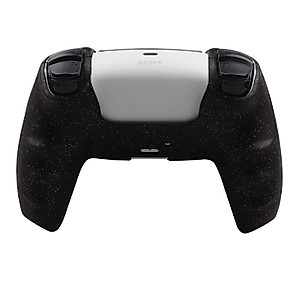 RALAN Controller Skin for PS5 Glitter Anti-Slip Silicone Cover Protector Case Compatible with PS5 Wireless/Wired Gamepad Controller with 4 Cat Paw Thumb Grip Caps & Black Pro Thumb Grip x 8.