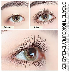 Rosarden Thrive Mascara Primer, Telescopic Waterproof Clear Mascara, Eyelash Primer Before Natural Smudge Proof Eyebrow Raincoat, Defining & Curling Topcoat, No Clumping Lash 0.0353 Ounce, 1Pack