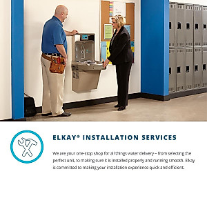 Elkay LZWSRK Bottle Filling Station, Stainless Steel & 51300C WaterSentry Plus Replacement Filter (Bottle Fillers), White