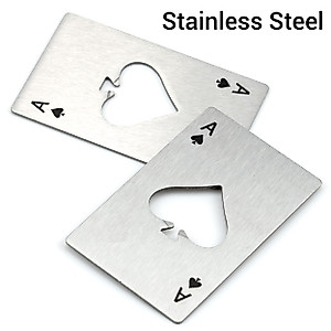 5 Pieces Casino Bottle Opener Stainless Steel Ace Bottle Opener Cards Poker Card Bottle Openers Credit Card Size Beer Bottle Cap Opener for Your Wallet