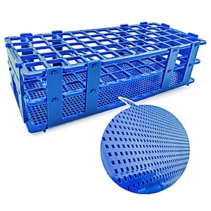 krngcwc 3 Packs Plastic Test Tube Rack, 60 Holes Lab Test Tube Rack Holder for 16mm Test Tubes, Blue, Detachable (60holes)